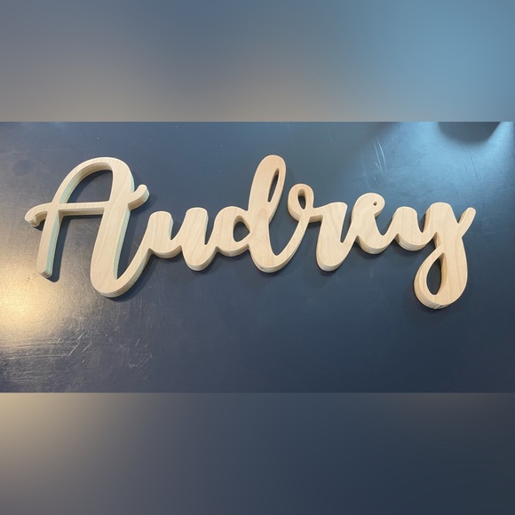 Wall Decor | Custom Wood Calligraphy Audrey Sign 17 X 6 Birch Wood ...